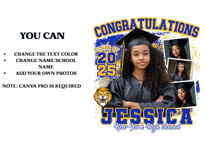 Graduation 2025 Editable Canva Template Digital Download, Graduation ...