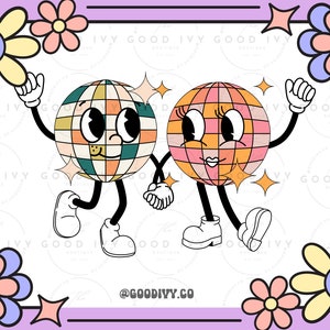 Retro Character PNG File, Groovy Design, Disco Character, Trendy PNG ...