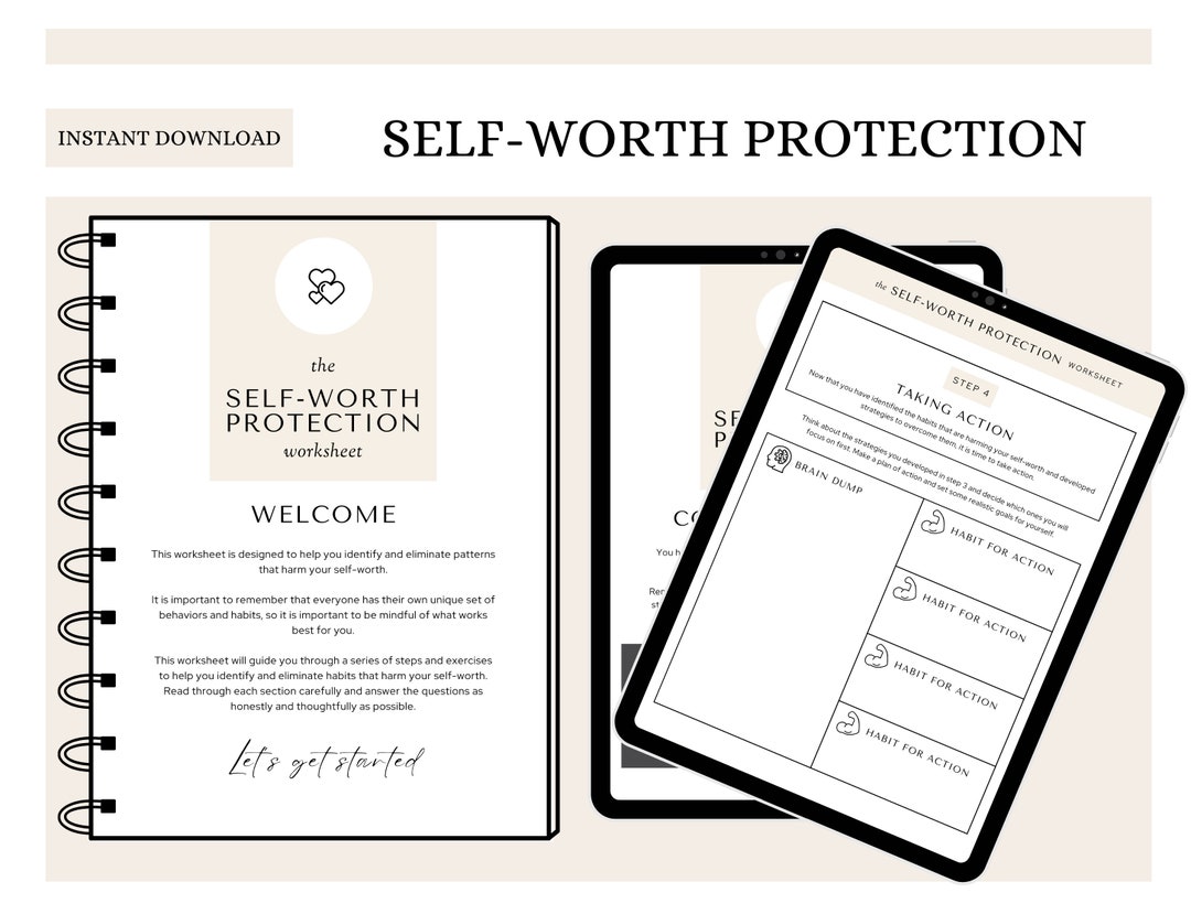 Empower Your Inner Value With the Self-worth Shield Worksheet - Etsy