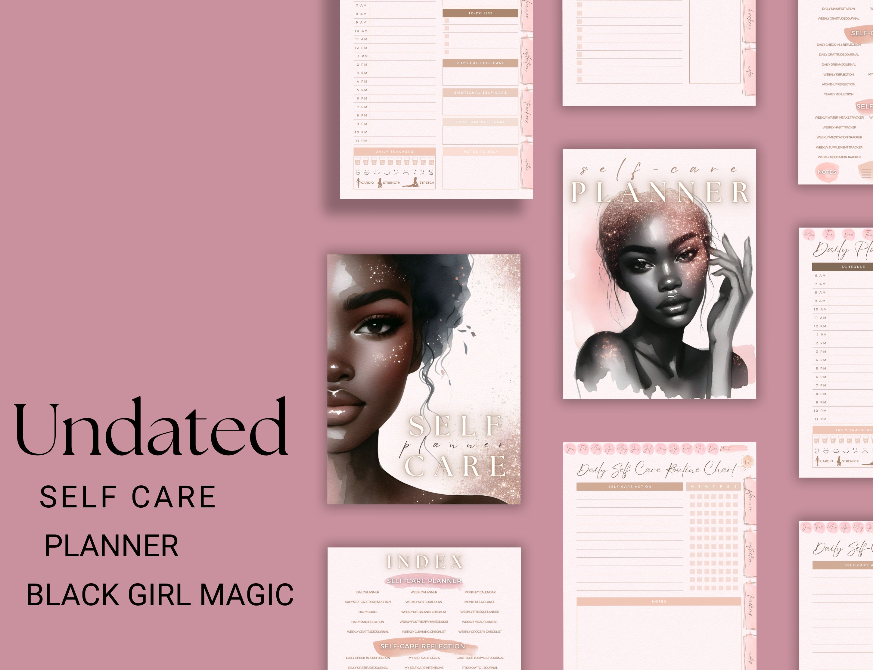 Black Girl Magic Self-care Planner | Wellness and Growth Journal ...