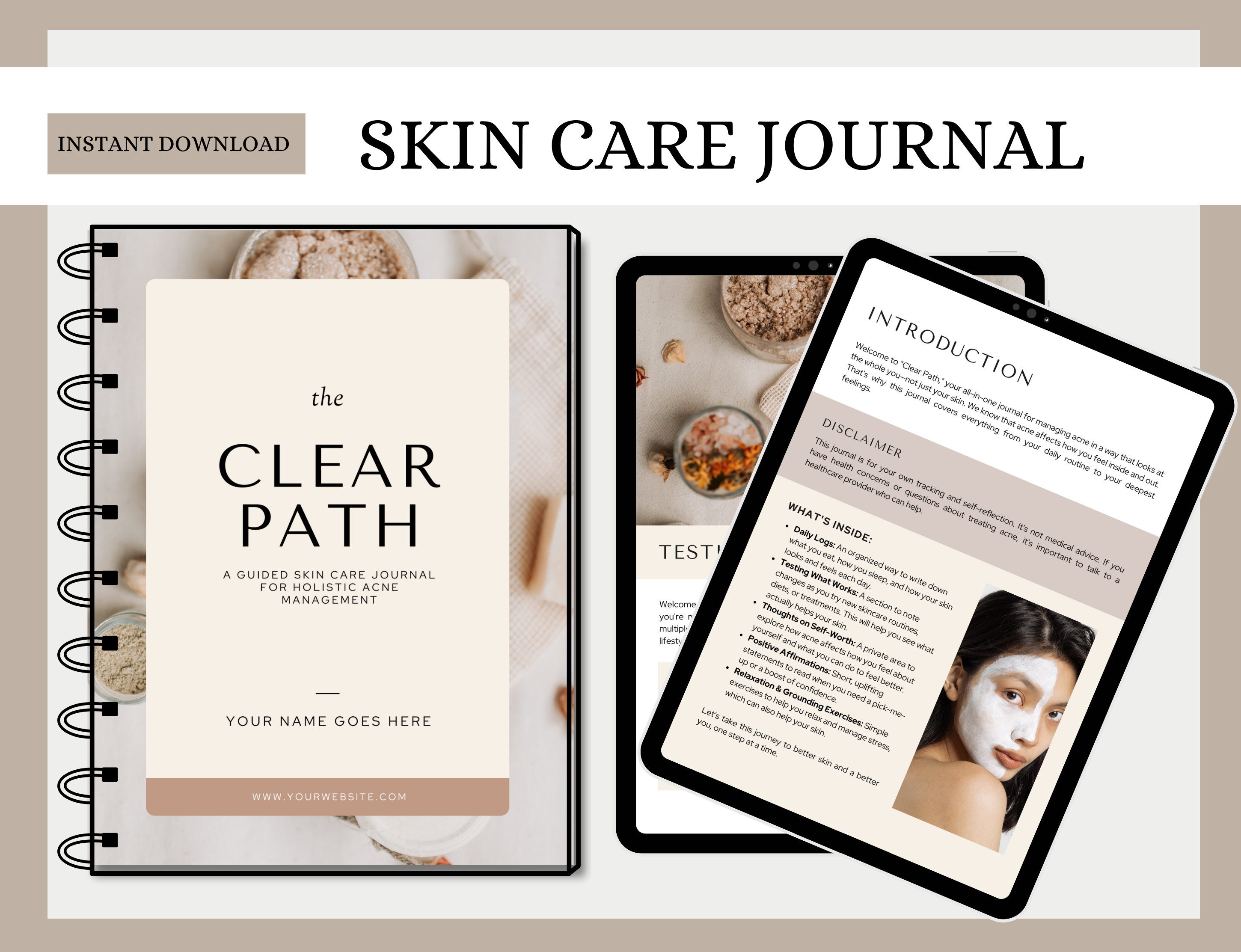 Acne Management: Journal Printable, Skincare Routine PDF, Clear Skin Guide - Etsy