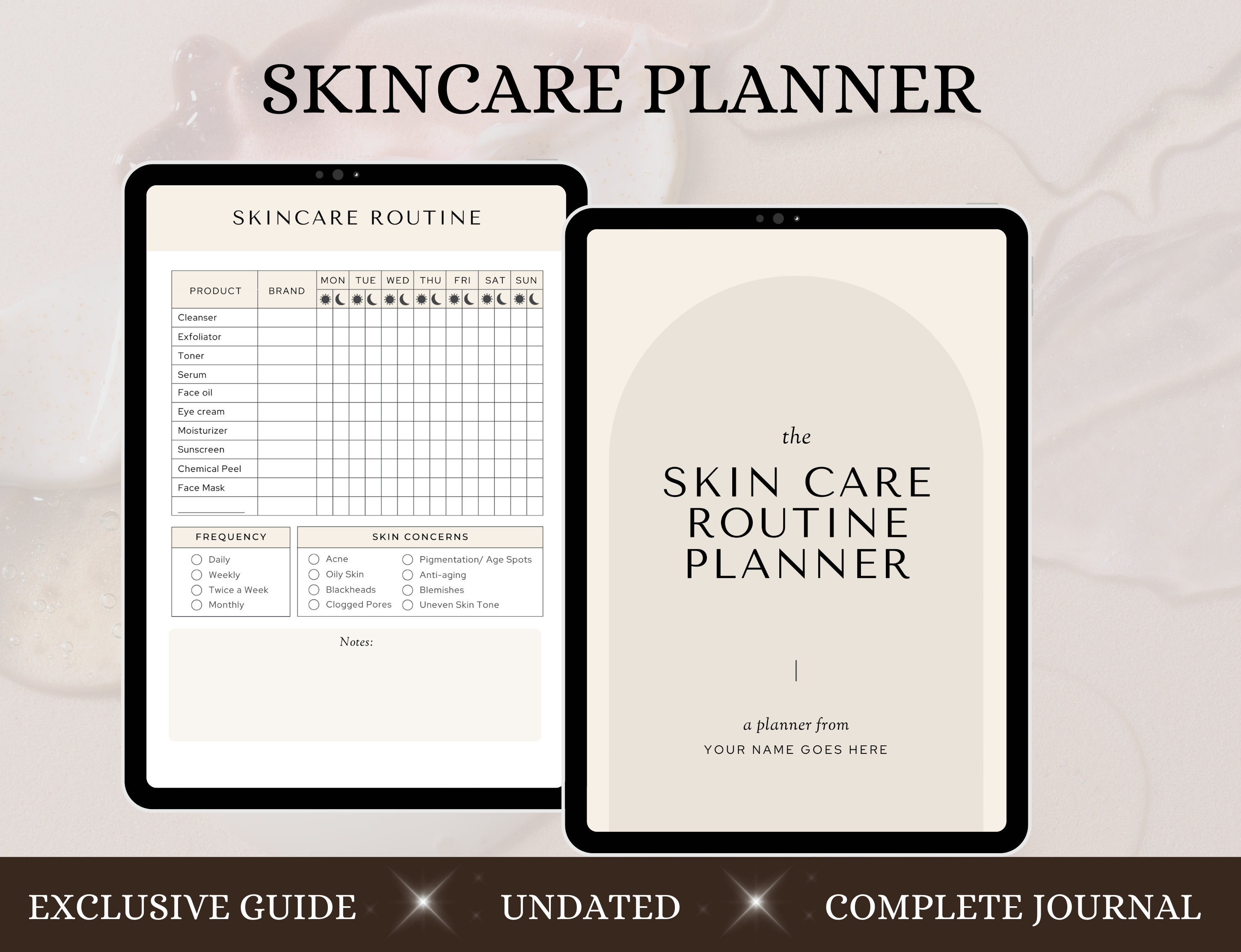 Achieve Glowing Skin: Skincare Planner Printable, Beauty Routine ...