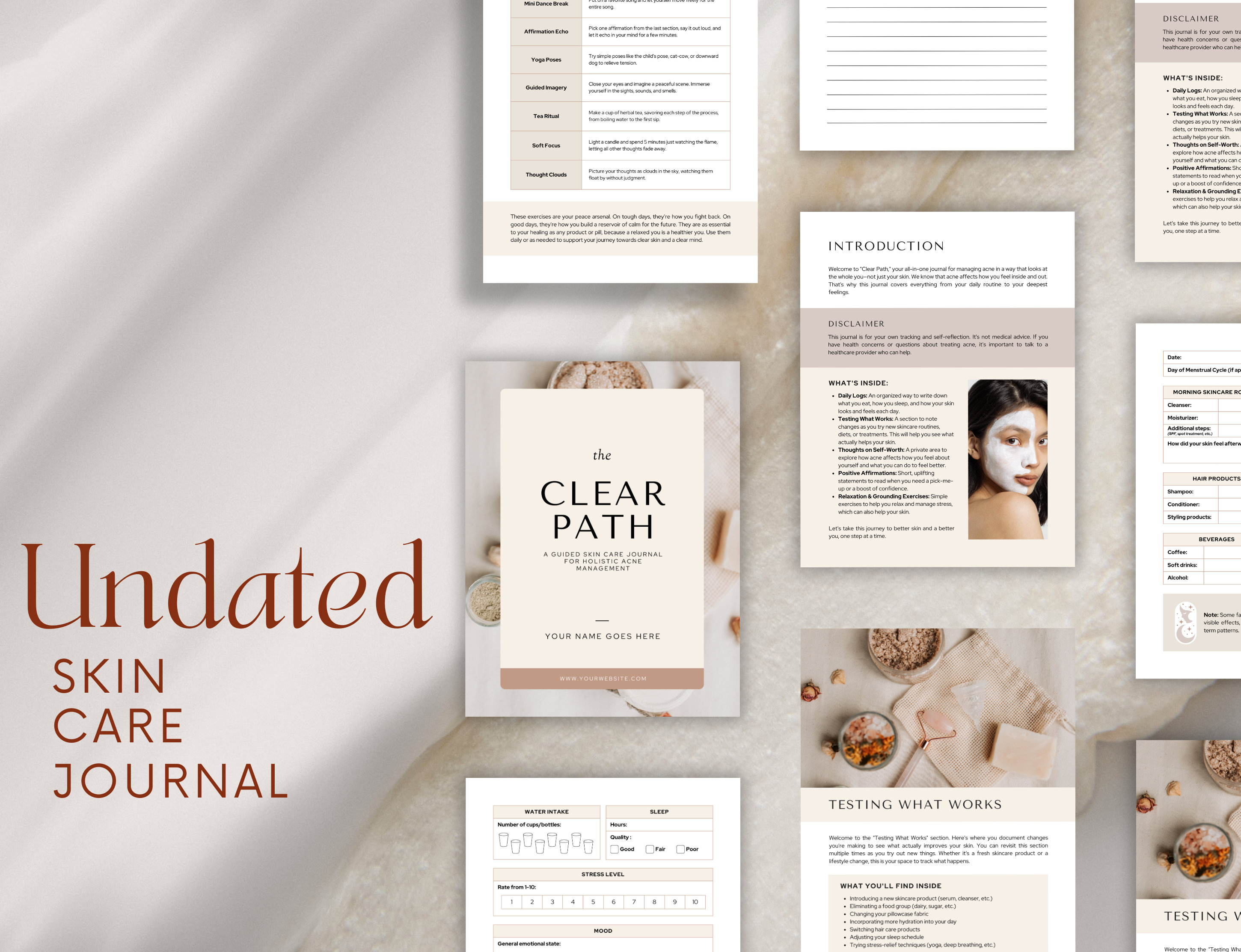 Acne Management: Journal Printable, Skincare Routine PDF, Clear Skin ...