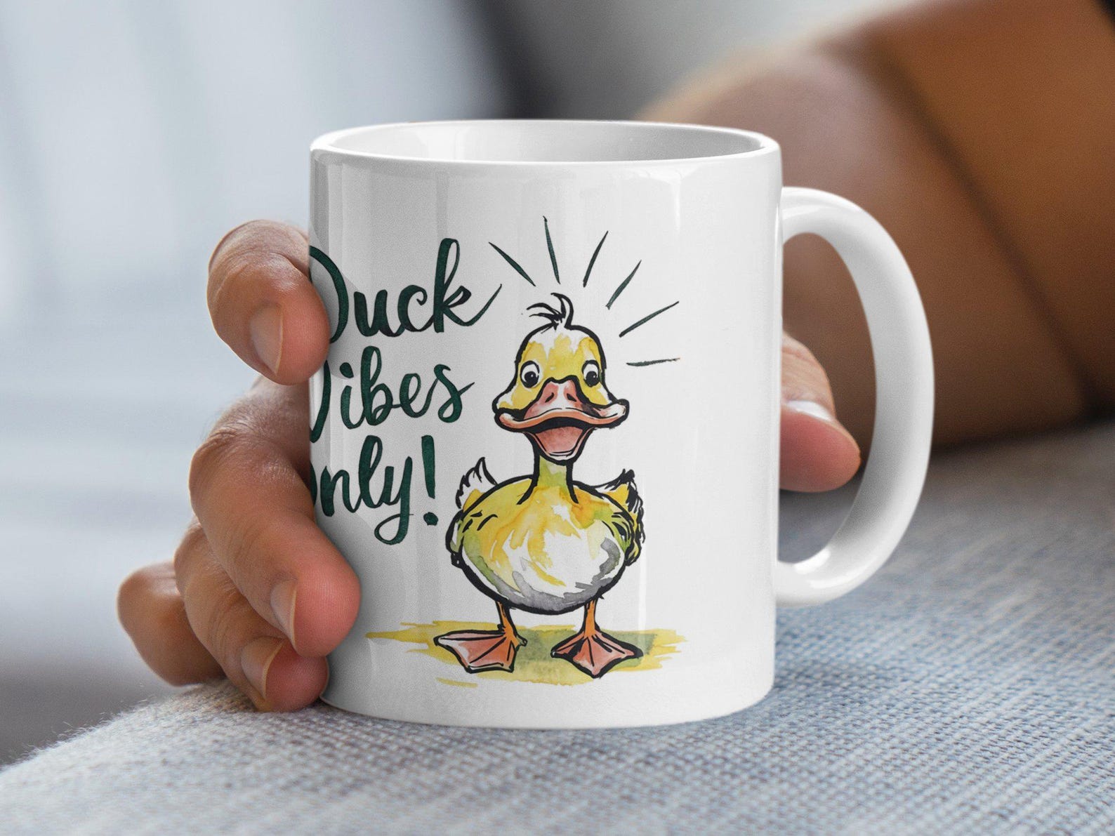 Duck Vibes Only Cute Duck Mug, Funny Coffee Mug Gift, Duck Lover Gift ...