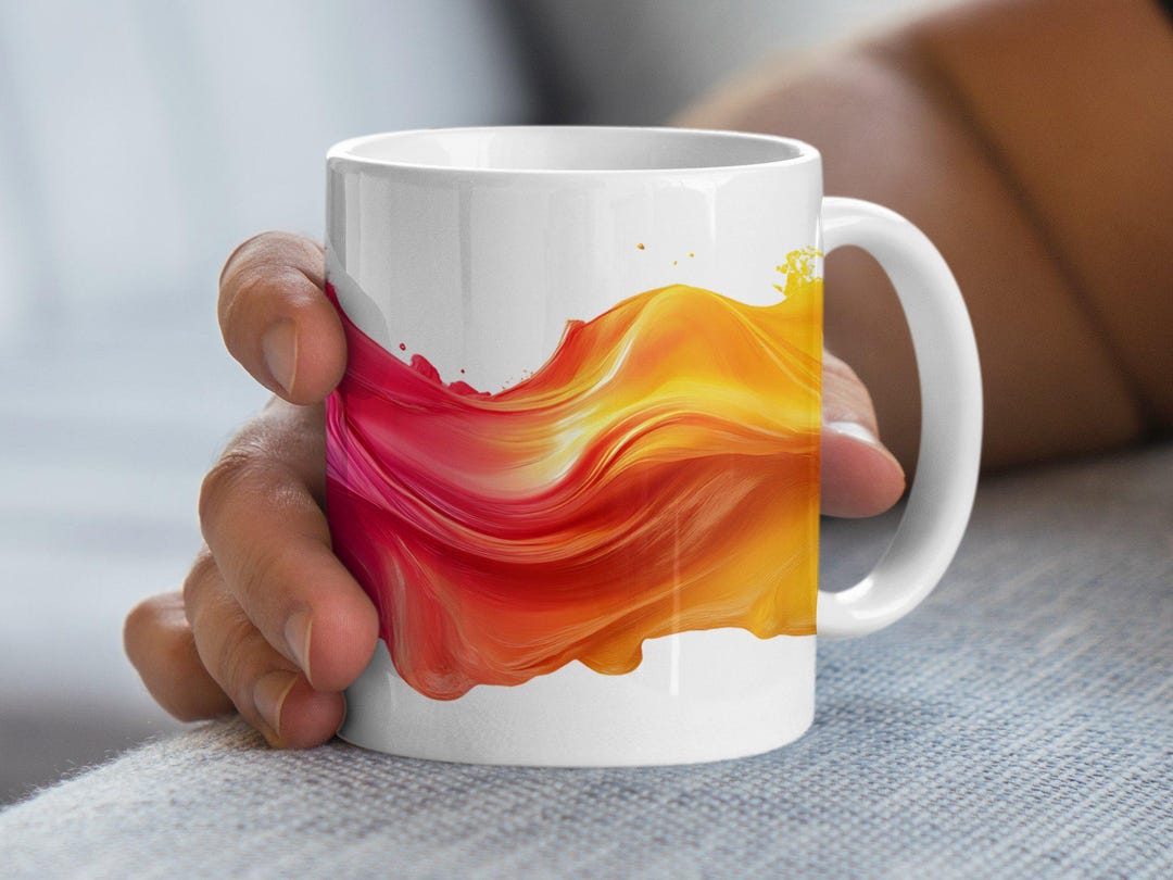 Colorful Abstract Art Mug, Unique Coffee Cup for Art Lovers, Vibrant ...