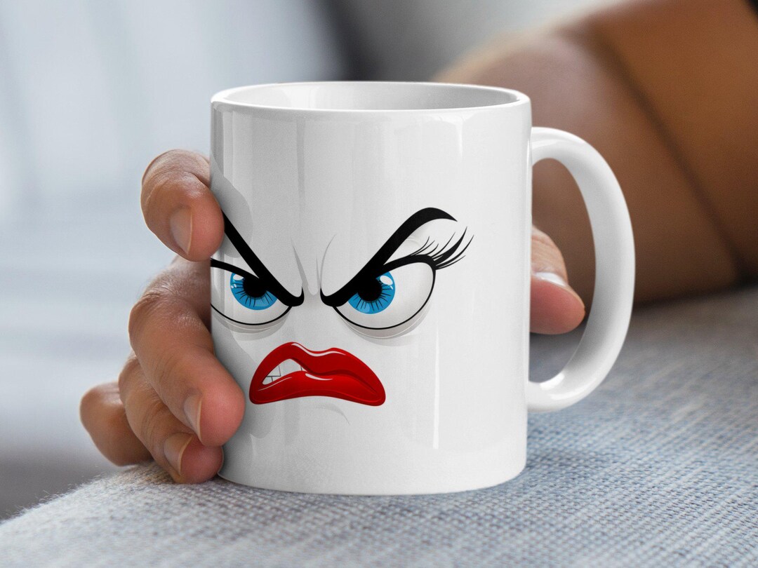 Funny Angry Face Design, Cute Angry Expression, Humor Graphic Print ...