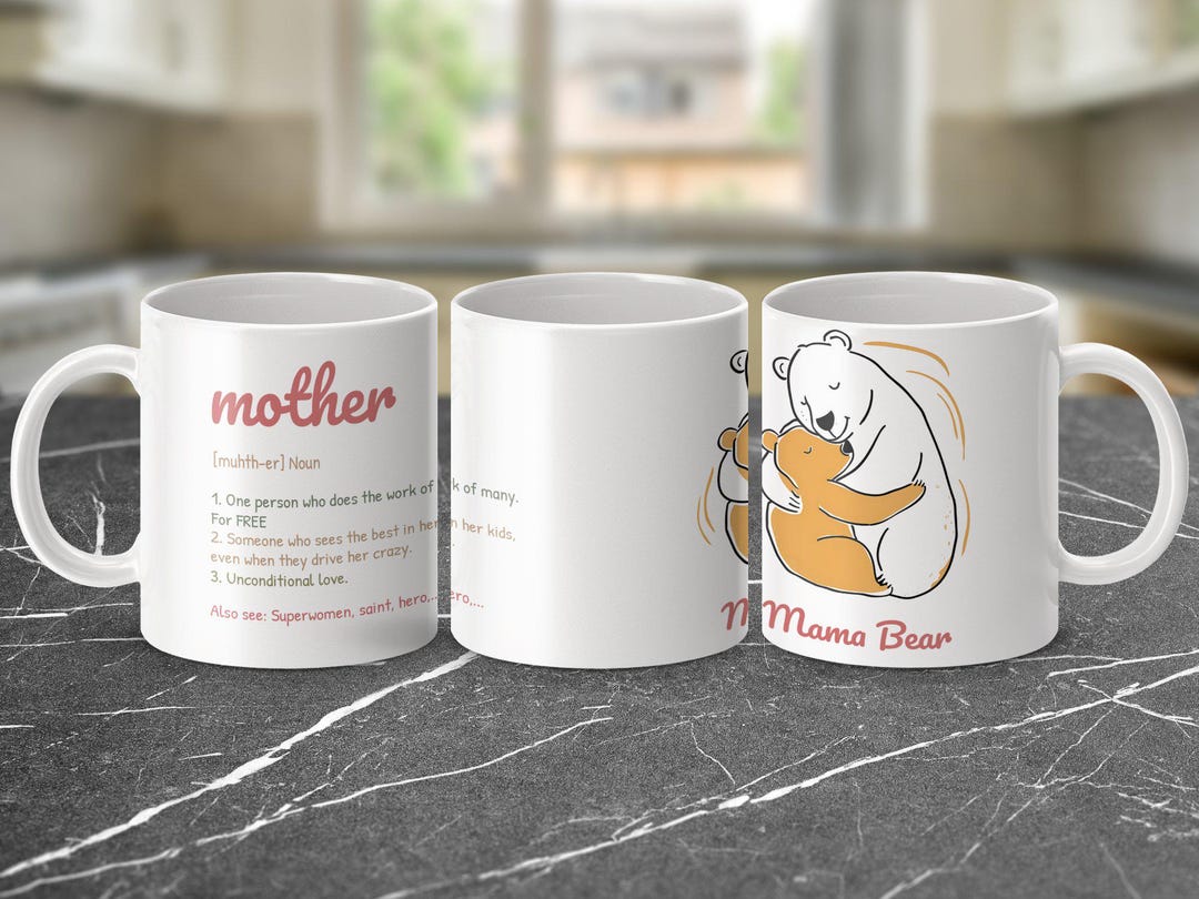 Mother Bear Hug Mug, Mother's Day Gift, Cute Bear Hug Mug, Mom ...
