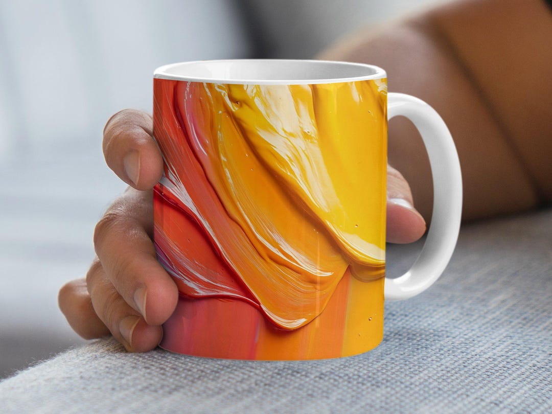 Colorful Rainbow Coffee Mug, Vibrant Multicolor Art Cup, 11oz and 15oz ...