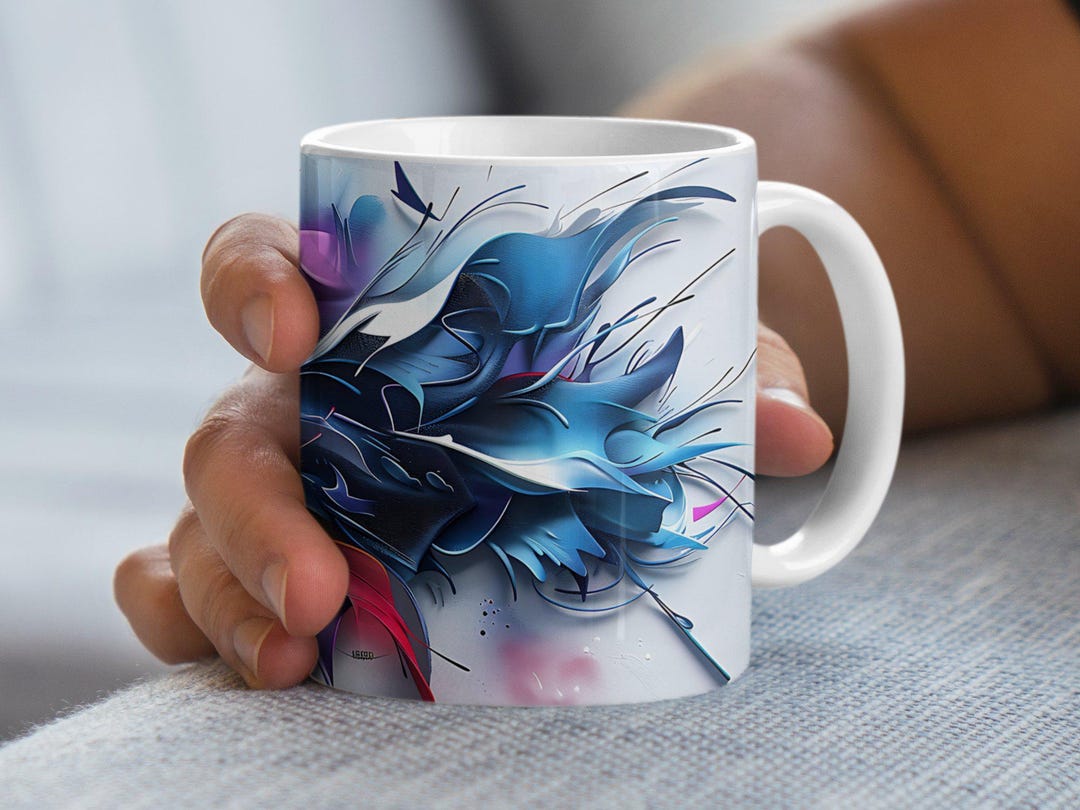 Colorful Abstract Art Mug, Unique Coffee Mug, Art Lover Gift, 11oz and ...