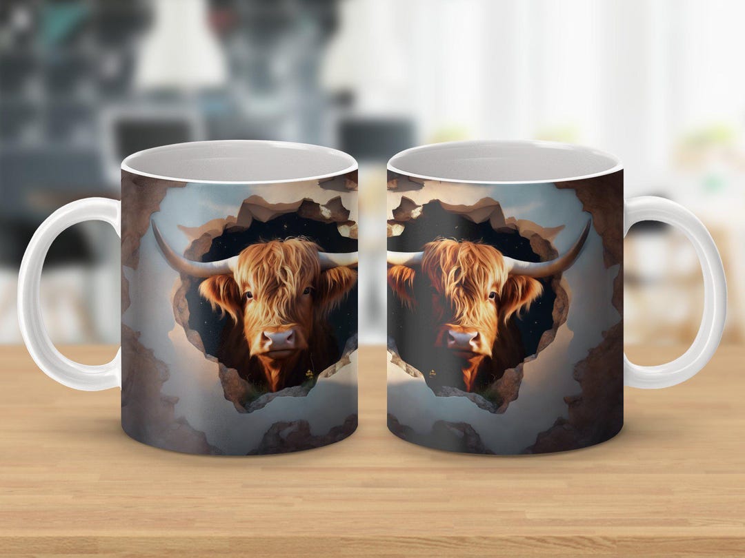 Highland Cow Mug, Rustic Animal Design, Perfect Gift for Cow Lovers ...
