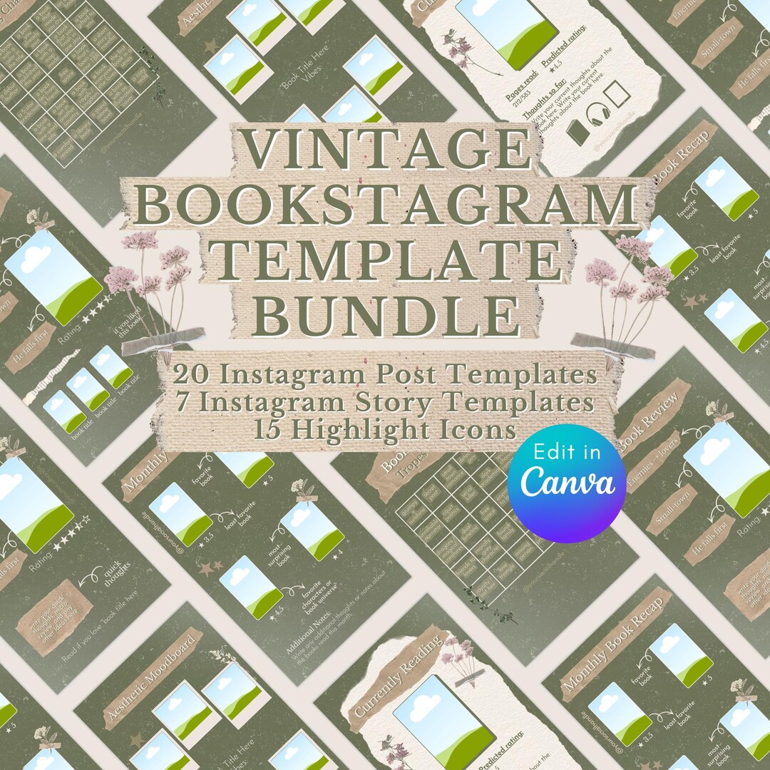 2026 Bookstagram Canva Templates Bundle | Instagram Post & Story ...