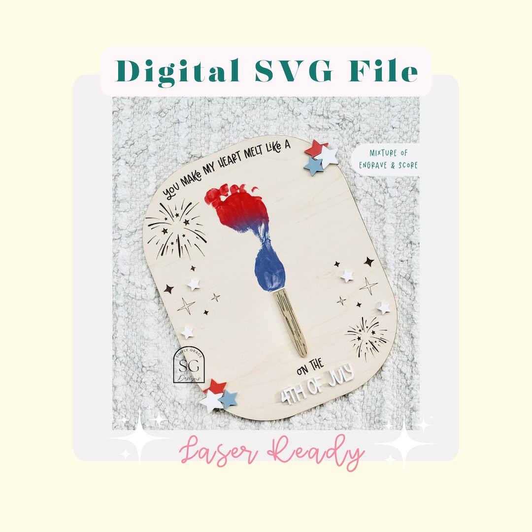 Popsicle Footprint SVG | Bomb Pop Footprint SVG | 4th of July Digital ...