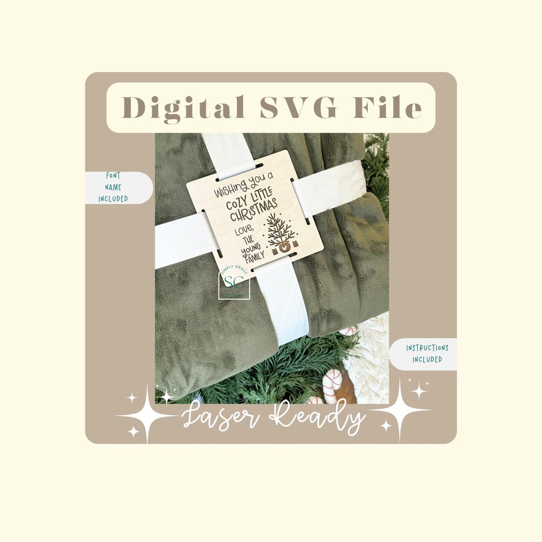 Christmas Blanket Tag SVG: Laser Cut File (digital Download) - Etsy
