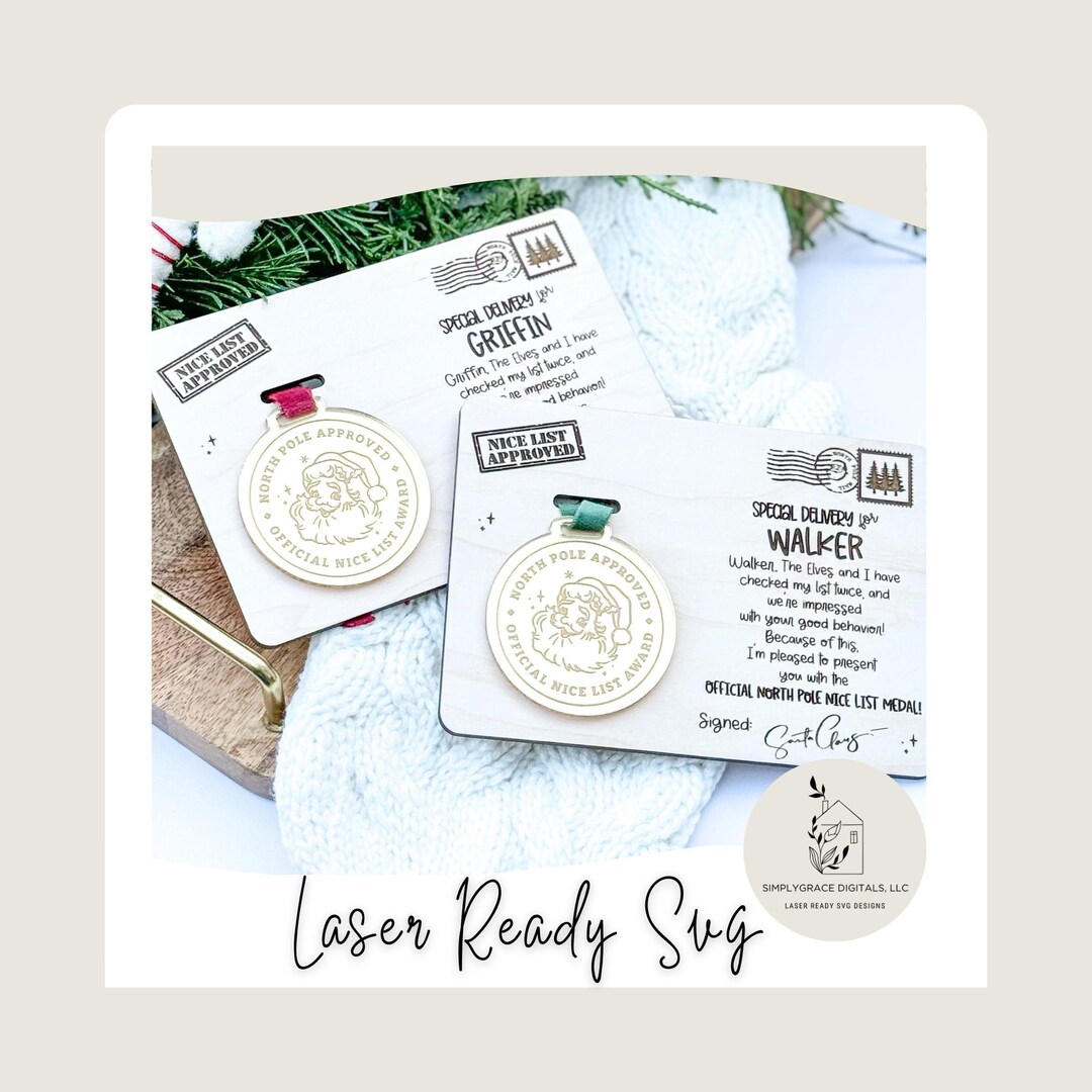 Santa's Nice List Award SVG: Christmas Laser Cut File (digital Download ...