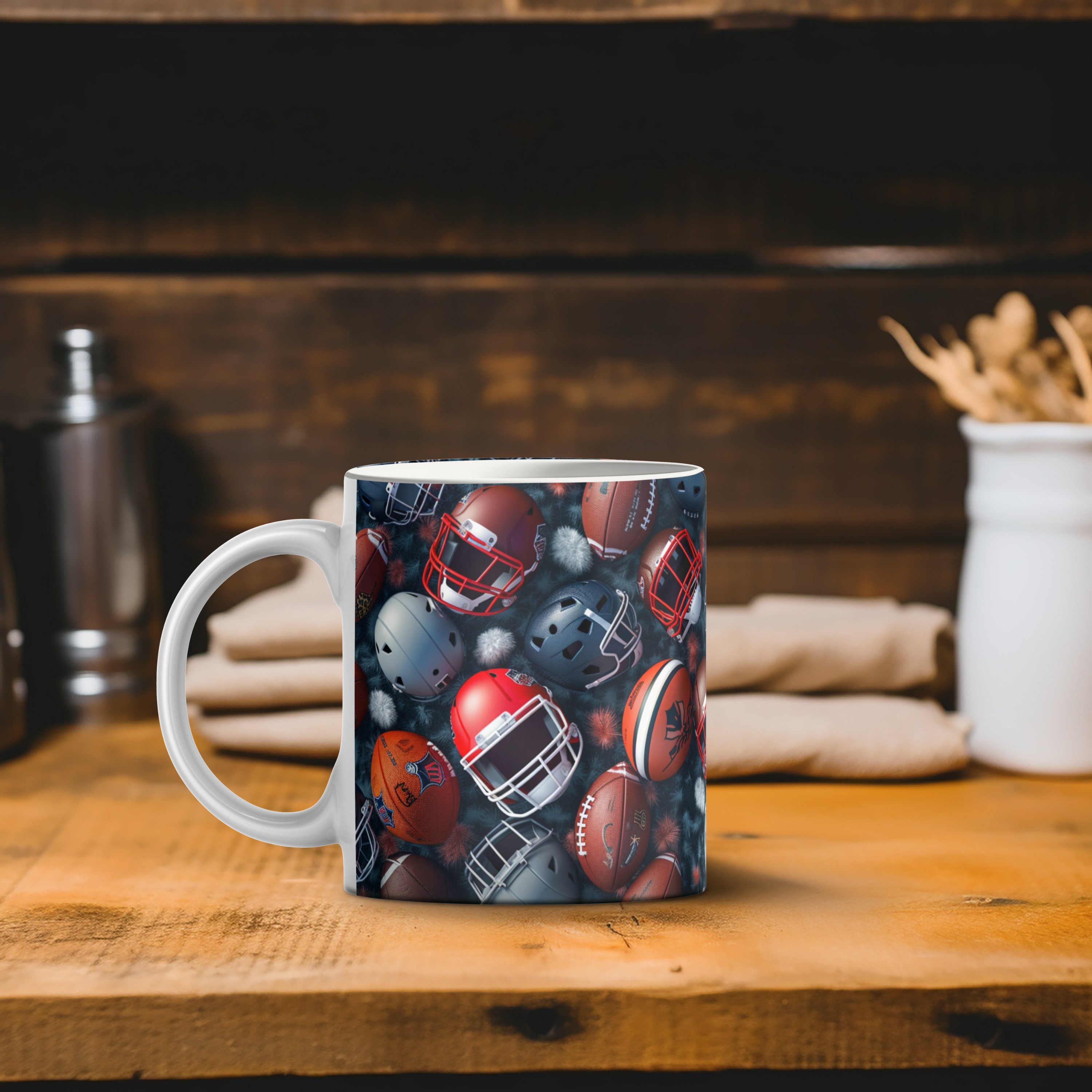 Football, Ceramic Mug, 11oz, Sport Coffee Mug, Football Mug, Football ...