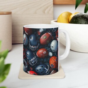 Football, Ceramic Mug, 11oz, Sport Coffee Mug, Football Mug, Football ...