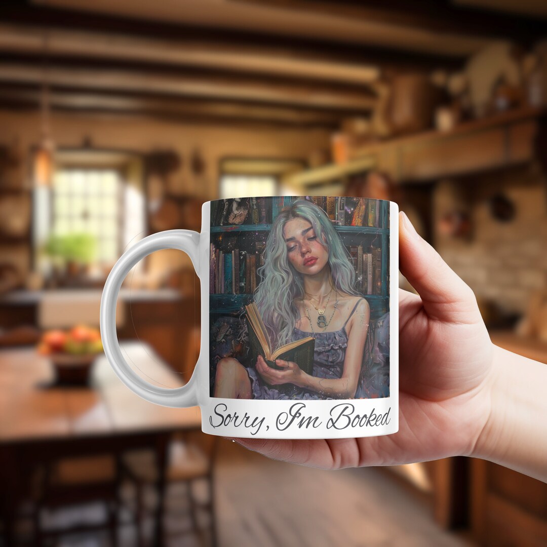Sorry, I'm Booked Ceramic Mug: Whimsical Book Lover Gift - Etsy