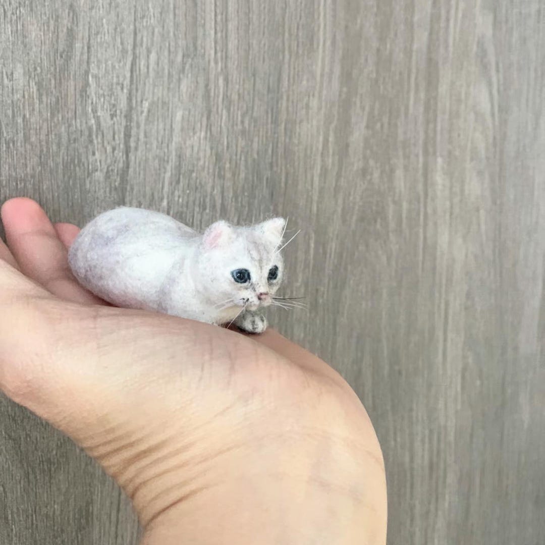 Personalized Wool Felt Cat Figurine, Custom Needle Felted Animal ...