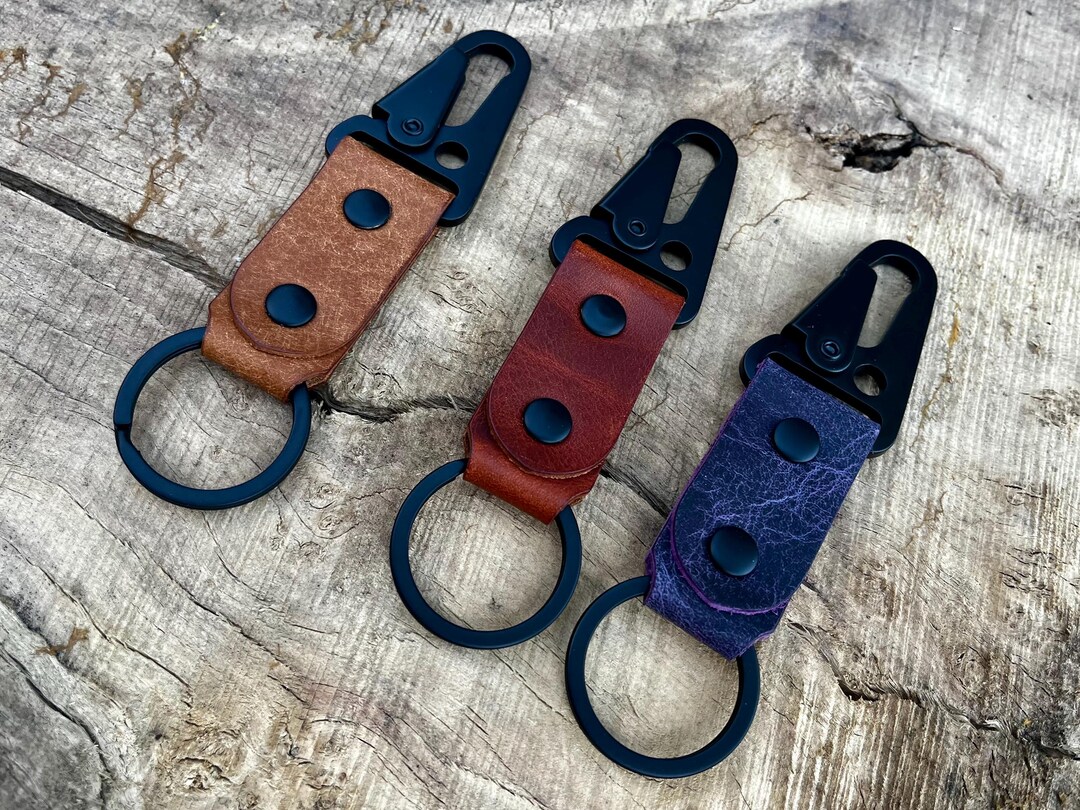 Handmade Leather Keychain With Premium Hk-style Sling Lever Snap ...