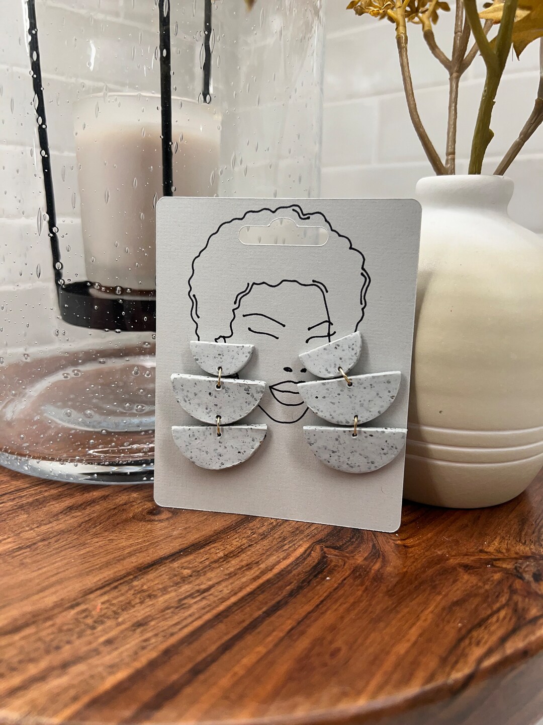 Gray Polymer Clay Earrings - Etsy