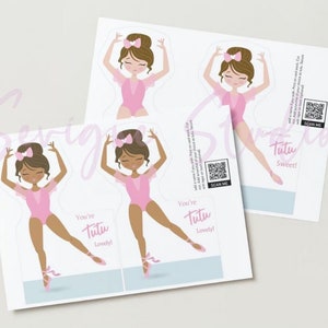 Instant Download Editable Ballerina Tutu Scrunchie Card | Birthday ...
