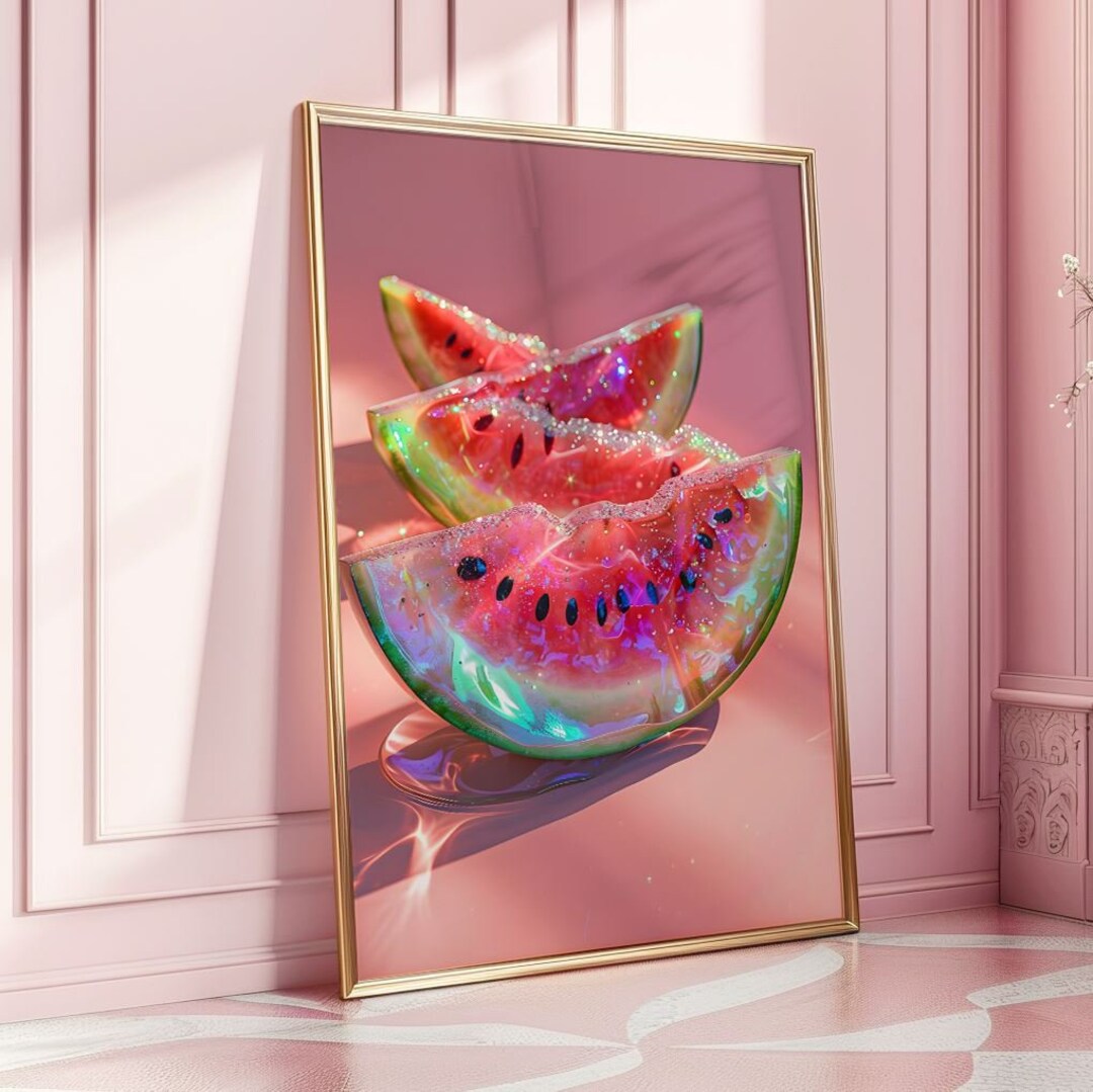 Watermelon Wall Art Food Wall Art Pink Wall Art Preppy Trendy Dorm Room ...