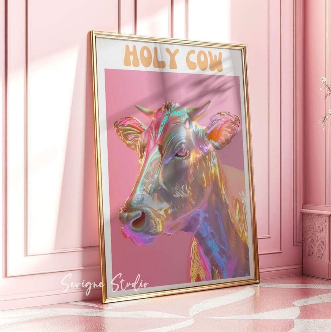 Holy Cow Art, Dining Room Wall Art, Vintage Decor, Gifts for Her ...