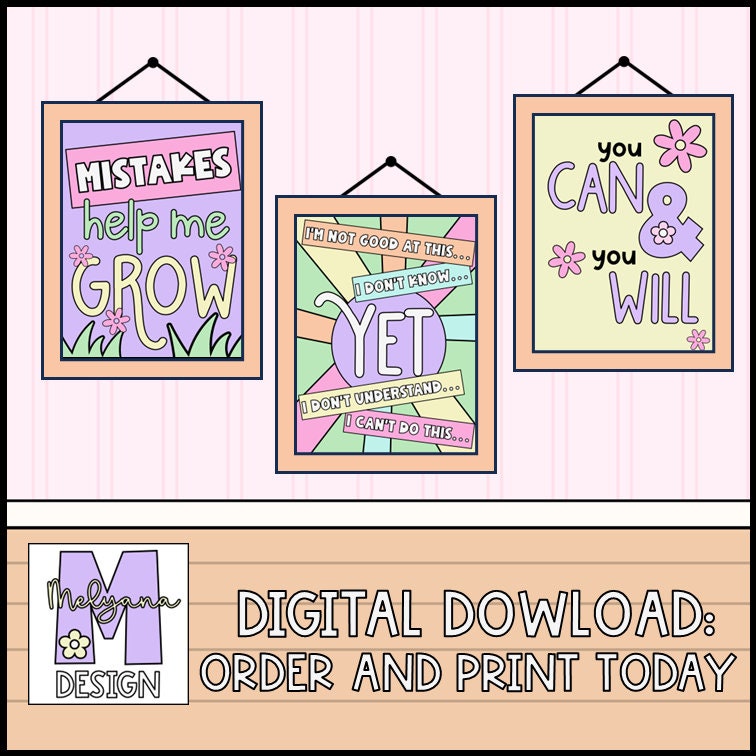 Growth Mindset Printable Posters - Etsy