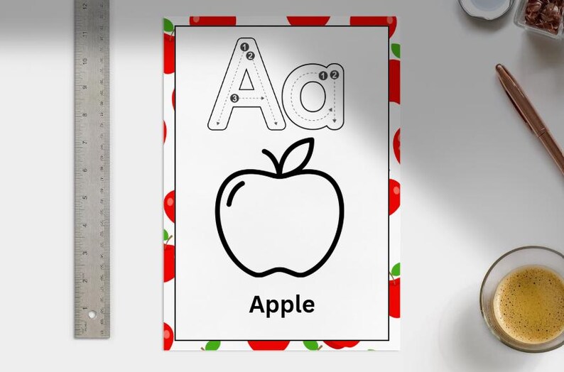 Fruits A-Z Coloring Book for Kids: Preschool Kindergarten Activity ...