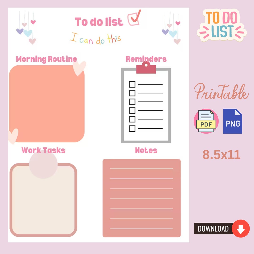 To Do List Guides Daily Routines Reminders Notes Daily Planner Work ...