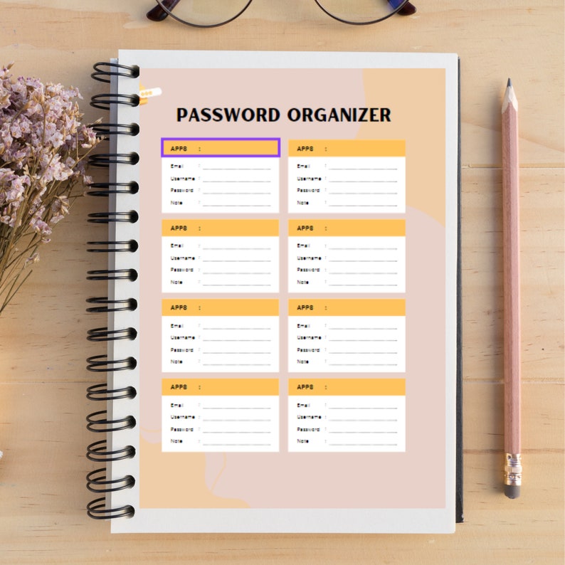 Printable Password Tracker, Password Log, Address Book Pages, Instant ...