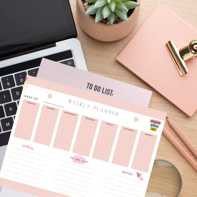 Weekly Planner Printable Landscape, Minimalist Weekly Schedule, Week at ...