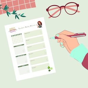 Teacher Daily Planner Printable for Daily Use Top Priorities, Goals and ...