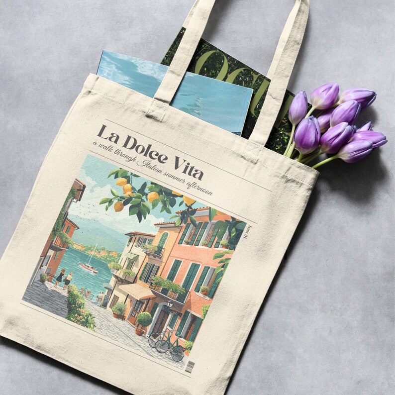La Dolce Vita Italian Lemon Print Canvas Tote Bag: A Summer Essential ...