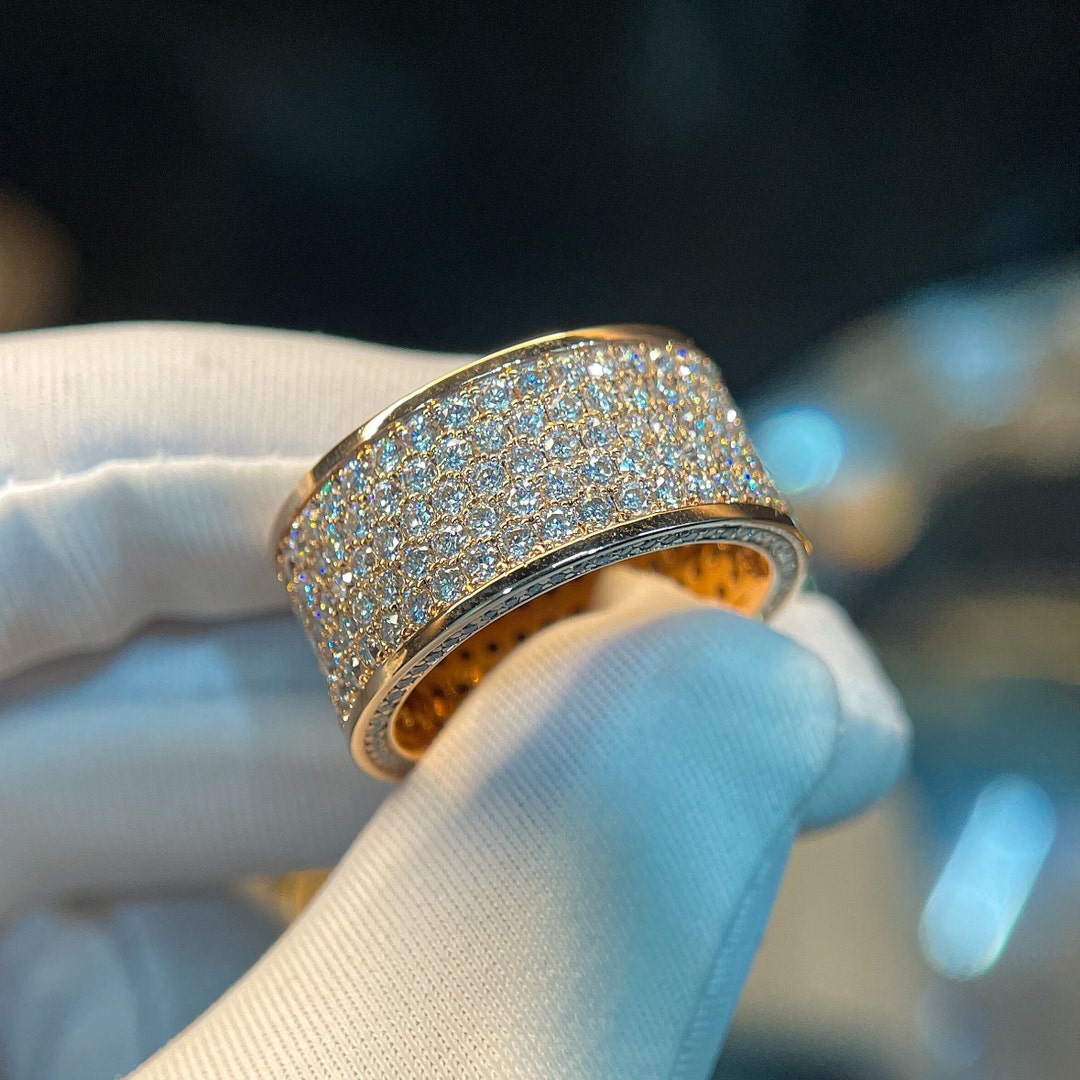 10k 14k 18k Solid Gold Man Moissanite Ring, Gift for Him, Anniversary ...