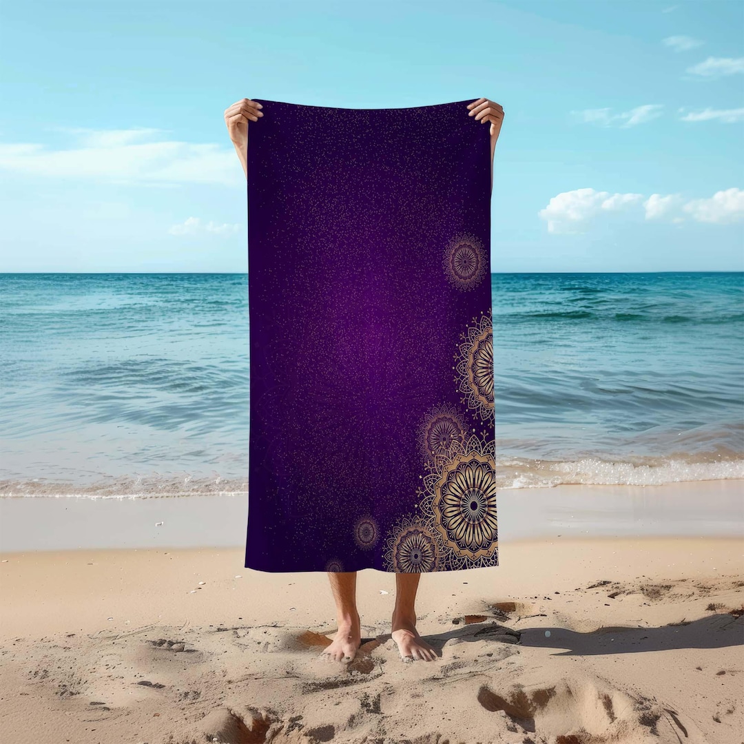 Purple Beach Towel, Mandala Towel, Yoga, Pool, Sauna, Beach, Picnic ...