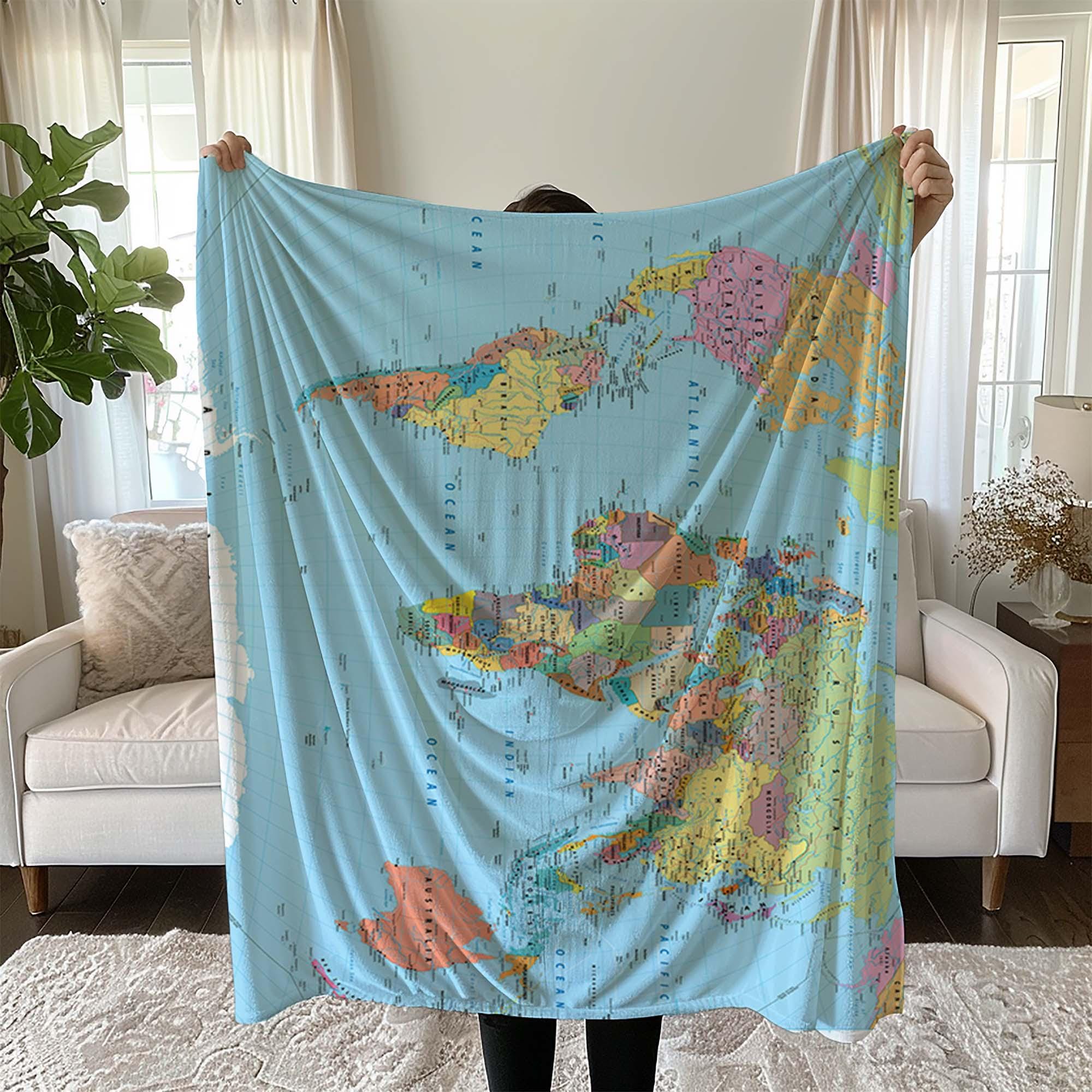 World Map, Education Maps Blanket, Maps Blanket, World Map Pattern ...