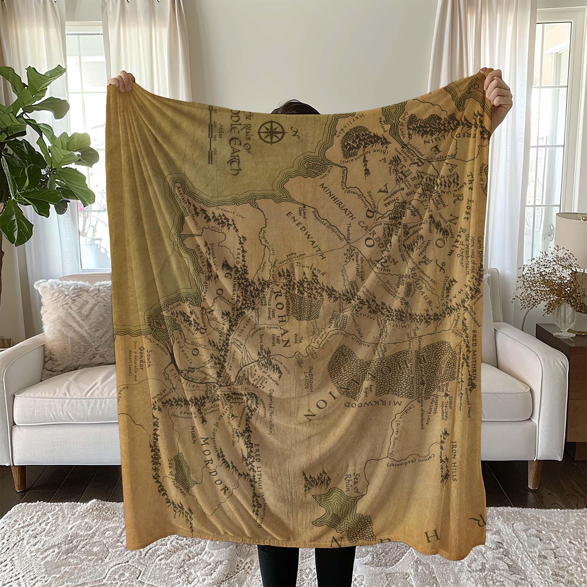 Earth Map Blanket, Earth Map Blankets, Map, Retro Map Blanket, Magic ...