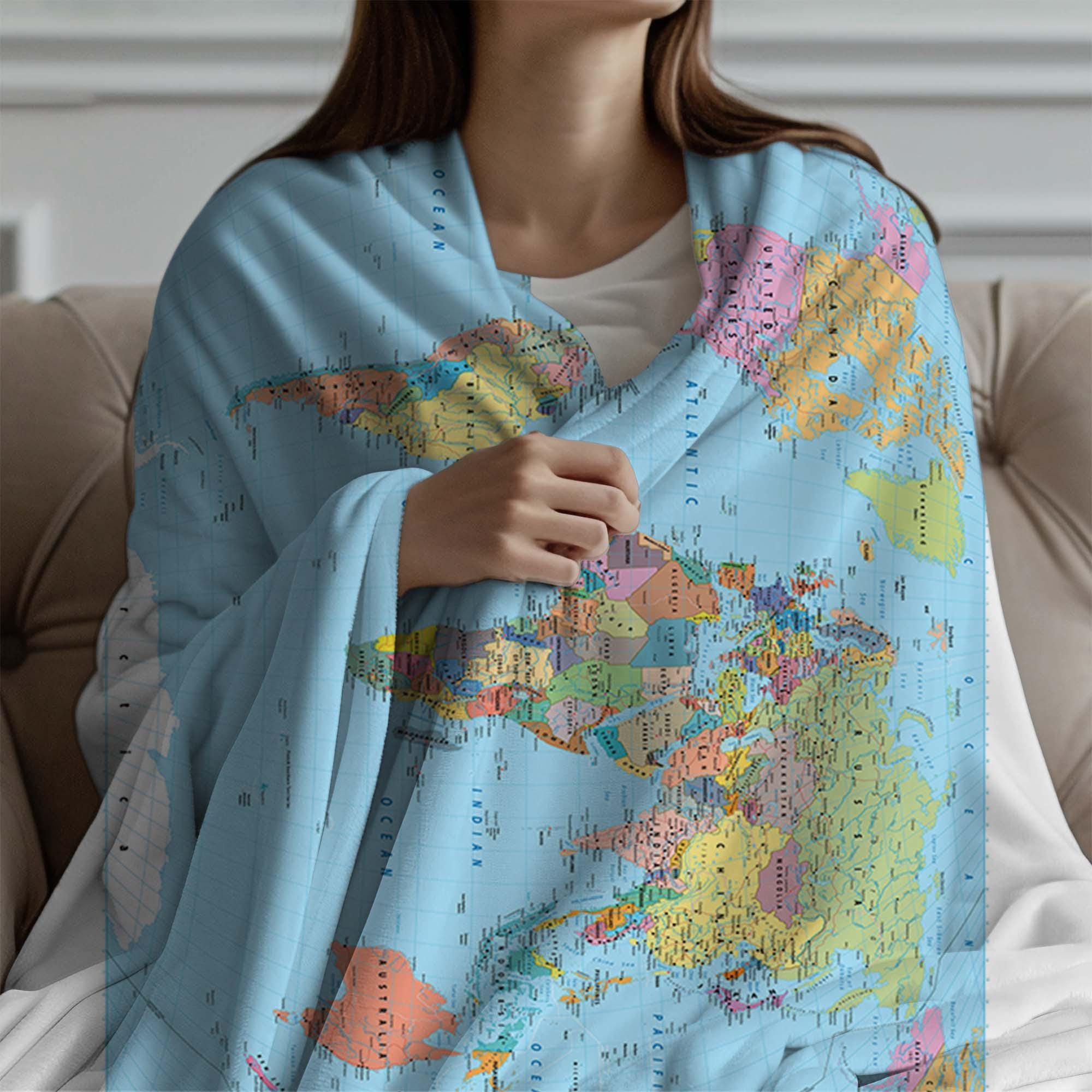 World Map, Education Maps Blanket, Maps Blanket, World Map Pattern ...