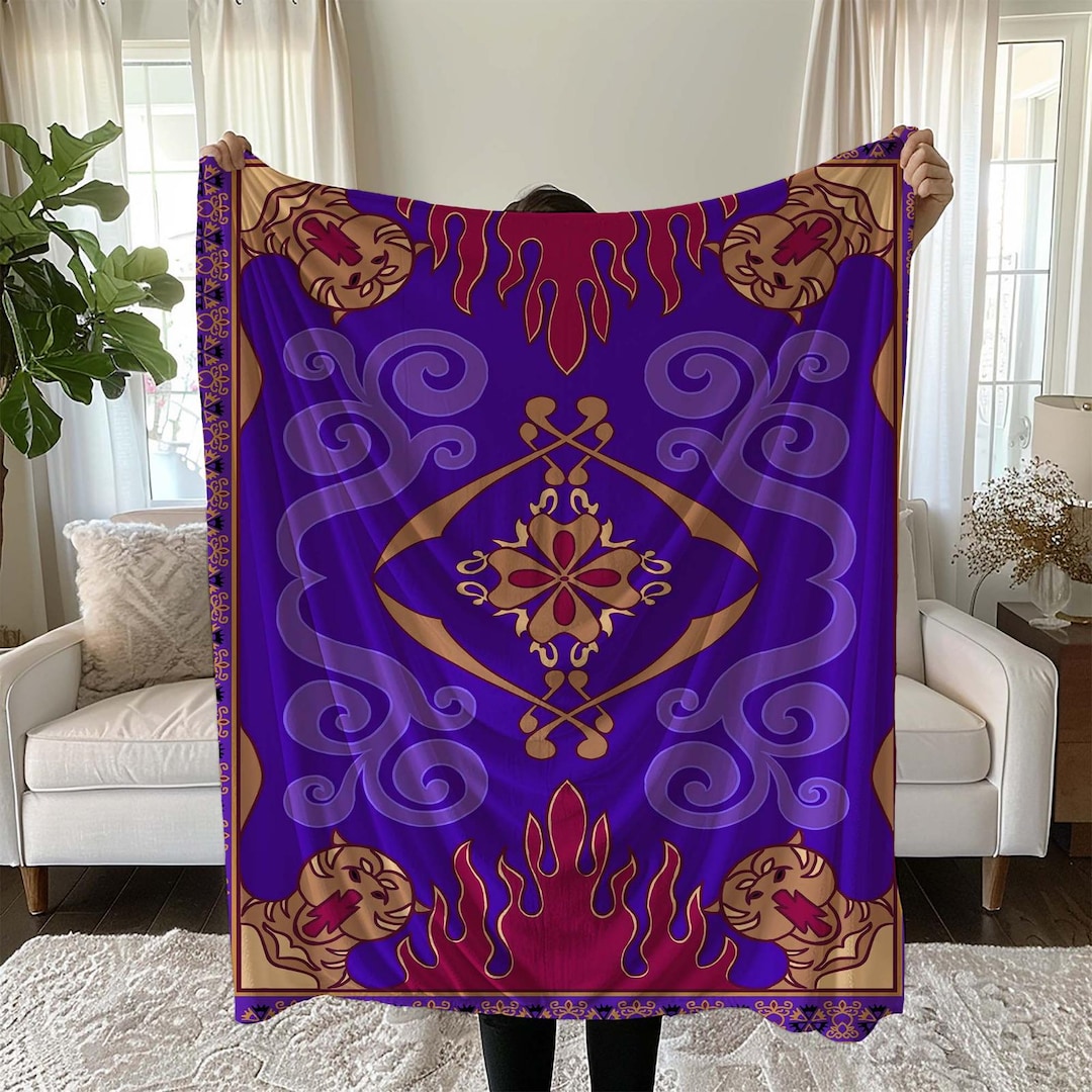 Aladdin Magic Blanket: Purple Flying Carpet Throw - Etsy