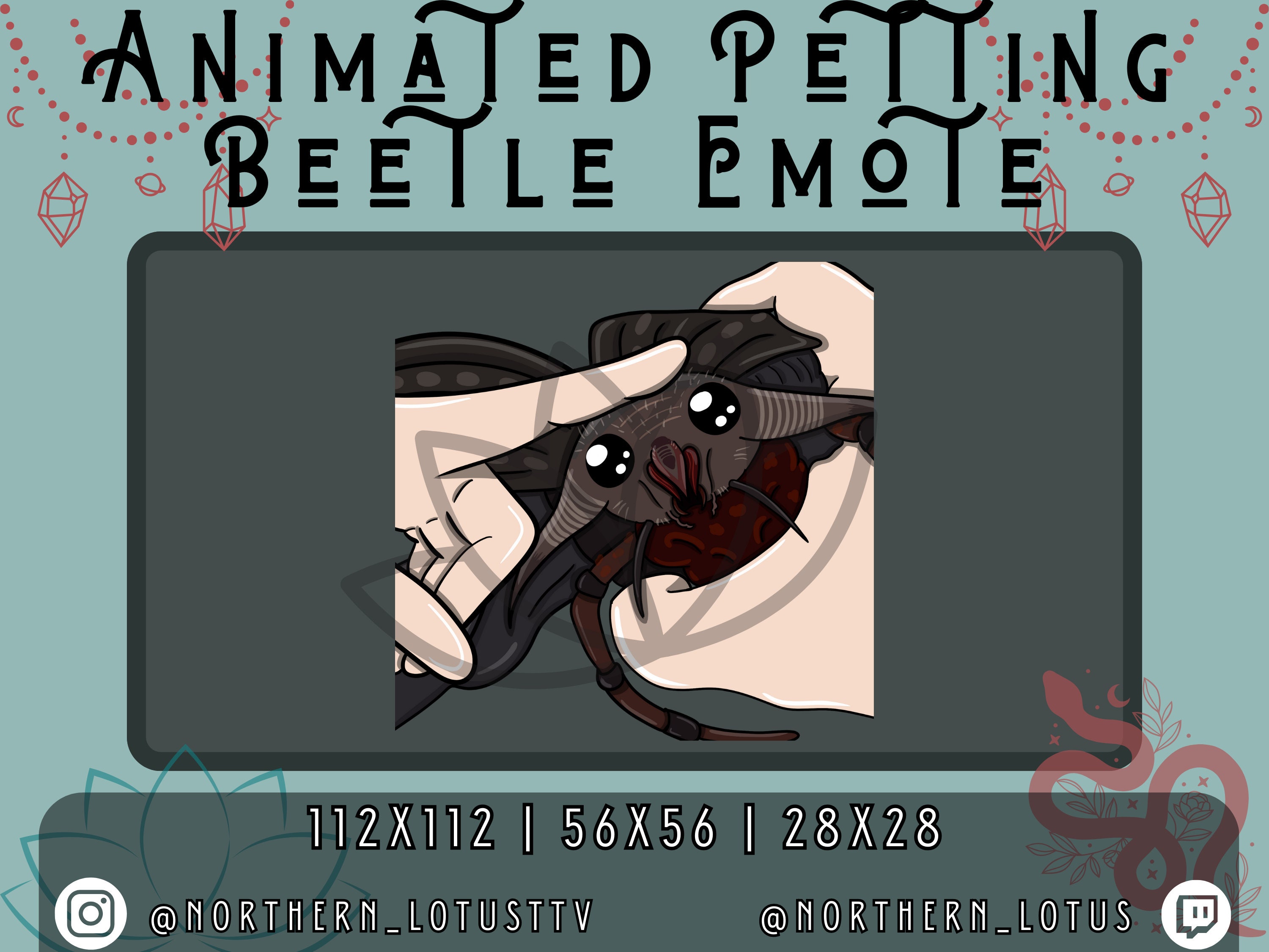 Animated Cute Beetle Petting Hunt Twitch Emote Hunt Showdown Streamer Discord Youtube Kick ...