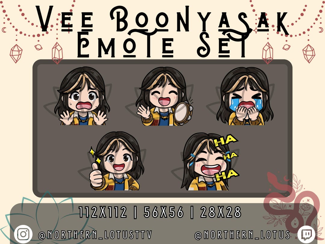 Cute Chibi Vee Boonyasak DBD Twitch Emotes Dead by Daylight Streamer ...