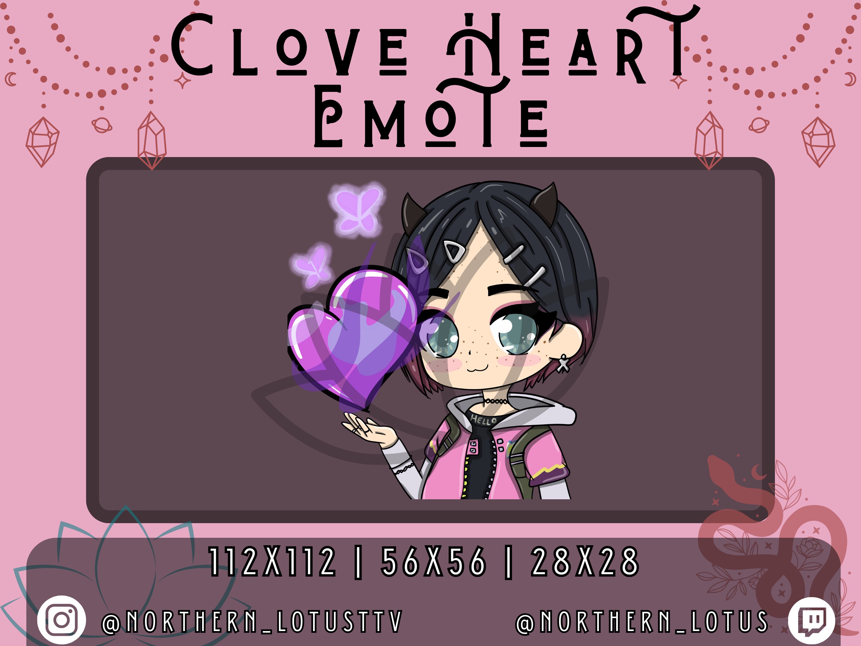 Cute Heart Clove Valorant Twitch Emote Streamer Discord Youtube Kick ...