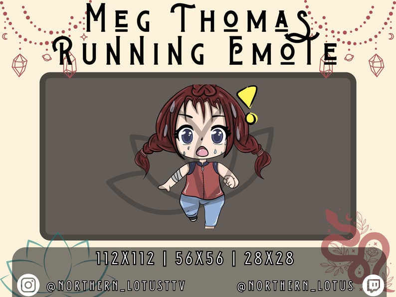 Cute Running Away Meg Thomas DBD Twitch Emote Dead by Daylight Streamer ...