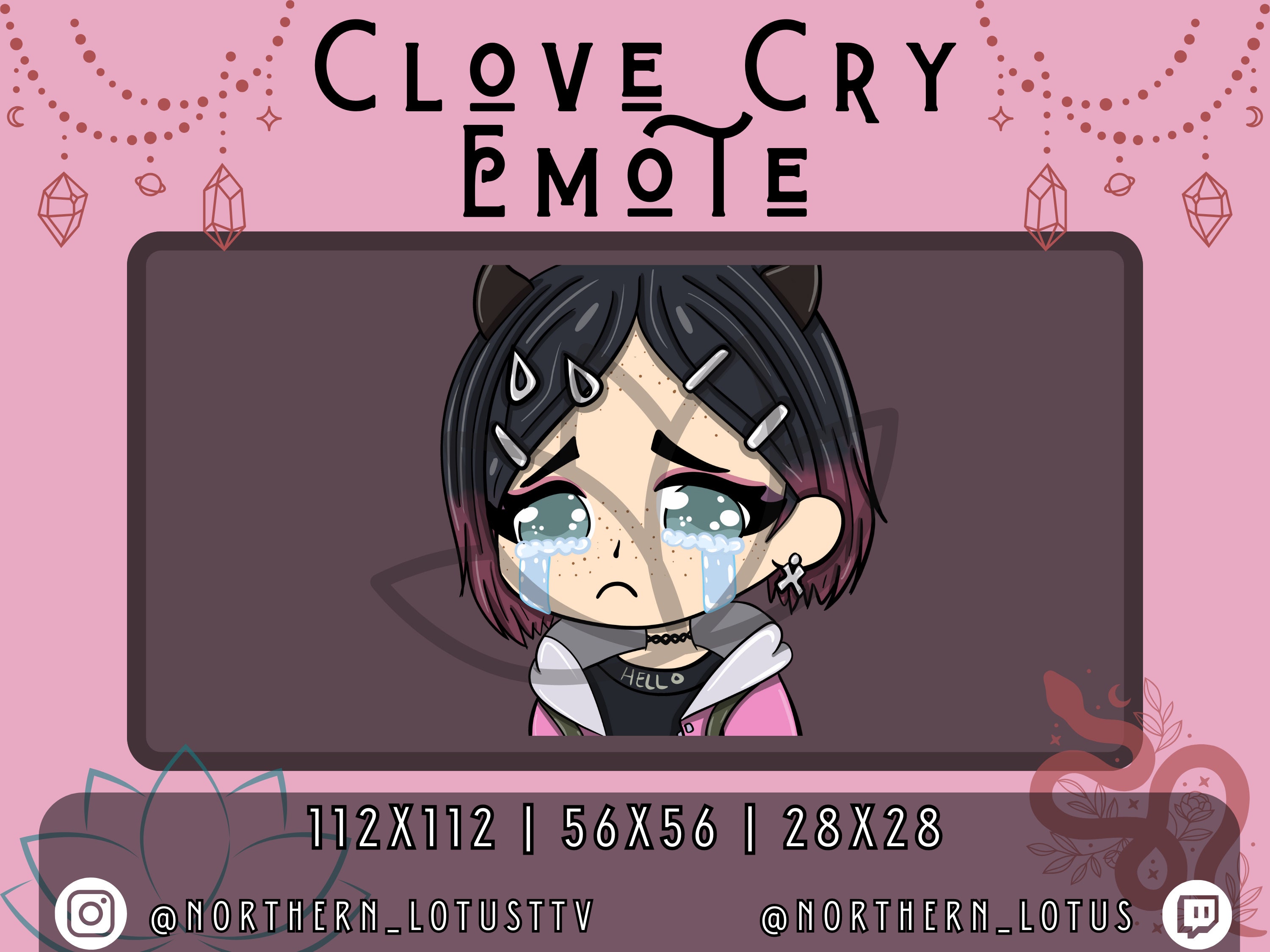 Cute Crying Clove Valorant Twitch Emote Streamer Discord Youtube Kick ...