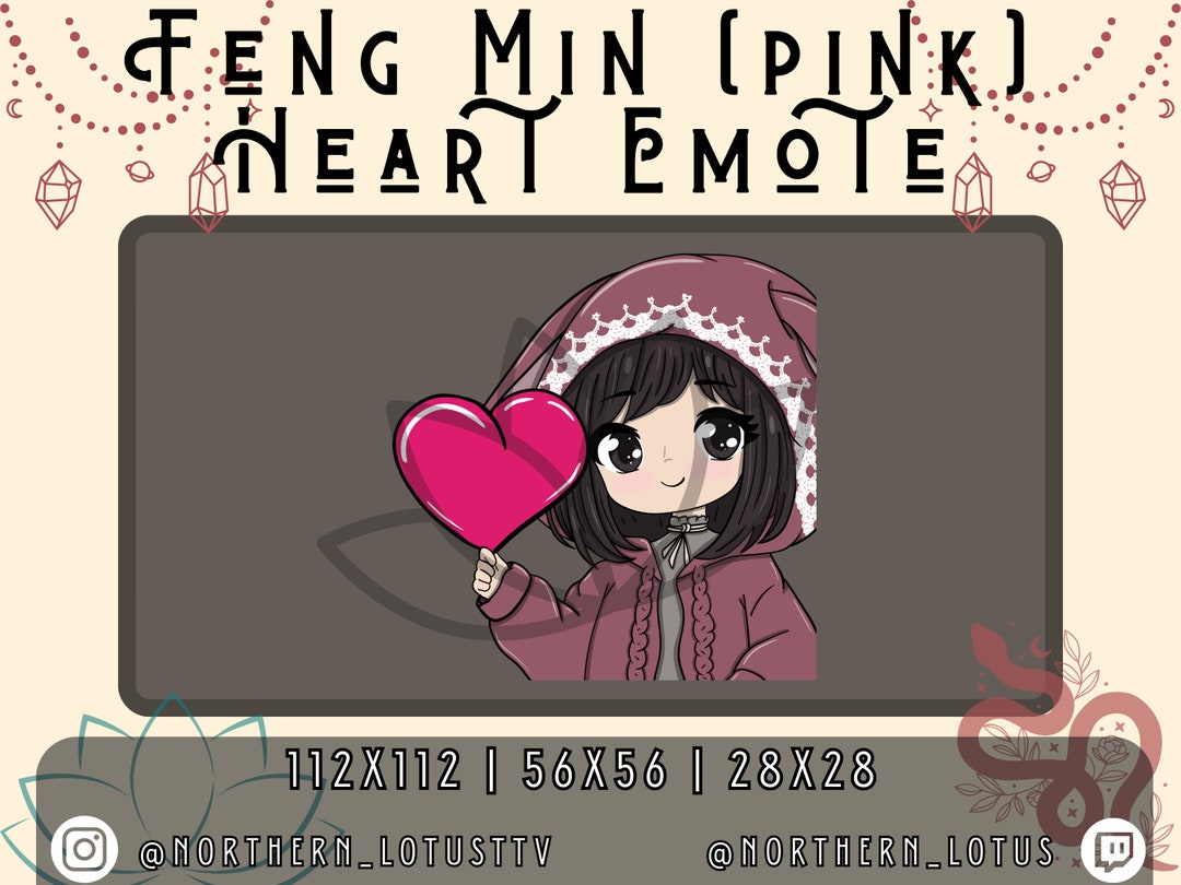 Cute Heart Feng Min (pink) DBD Twitch Emote Dead by Daylight Streamer ...