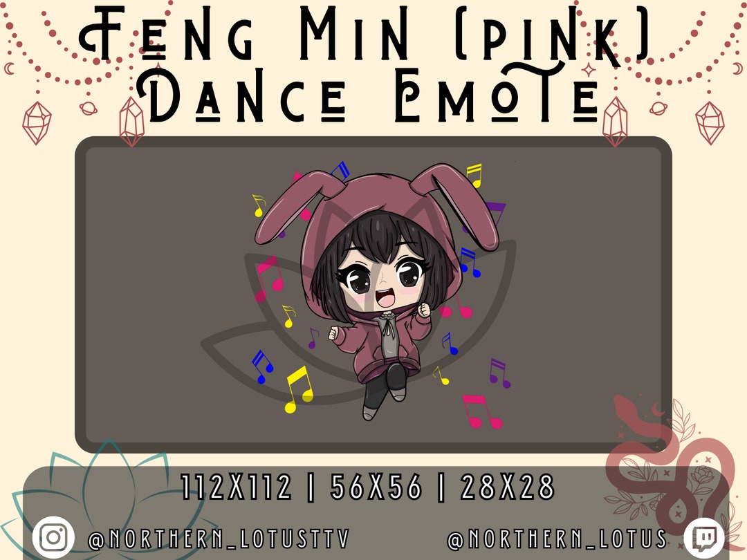 Animated Cute Dance Feng Min (pink) DBD Twitch Emote Dead by Daylight ...