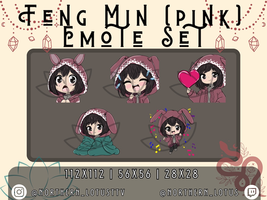 Cute Feng Min pink DBD Twitch Emotes Dead by Daylight Streamer Discord ...