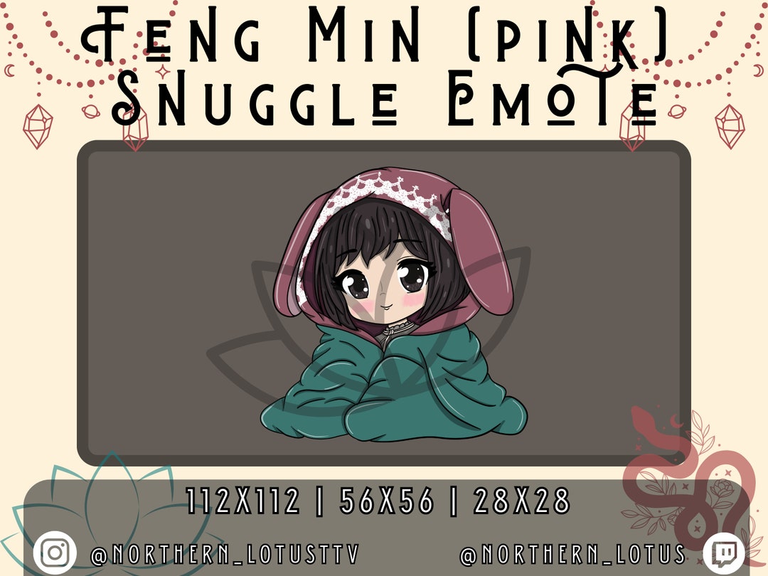 Cute Snuggle Feng Min pink DBD Twitch Emote Dead by Daylight Streamer ...