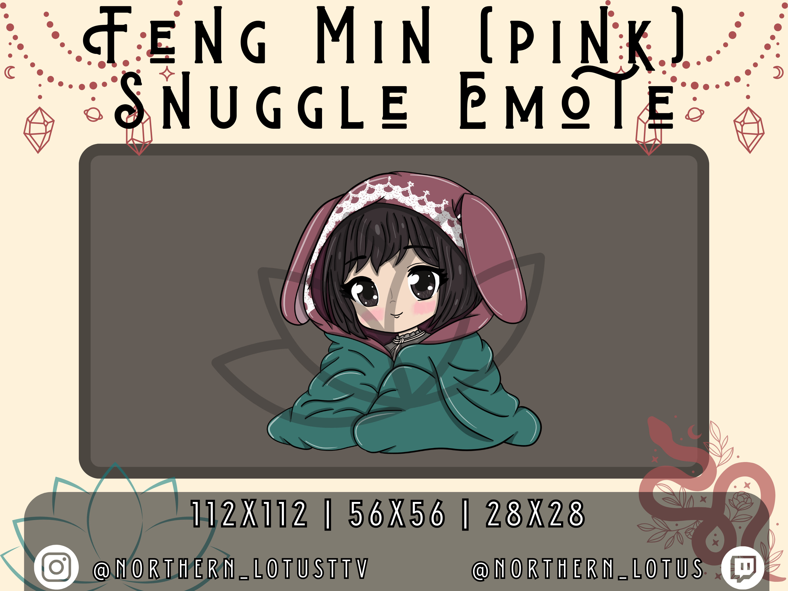 Cute Snuggle Feng Min pink DBD Twitch Emote Dead by Daylight Streamer ...